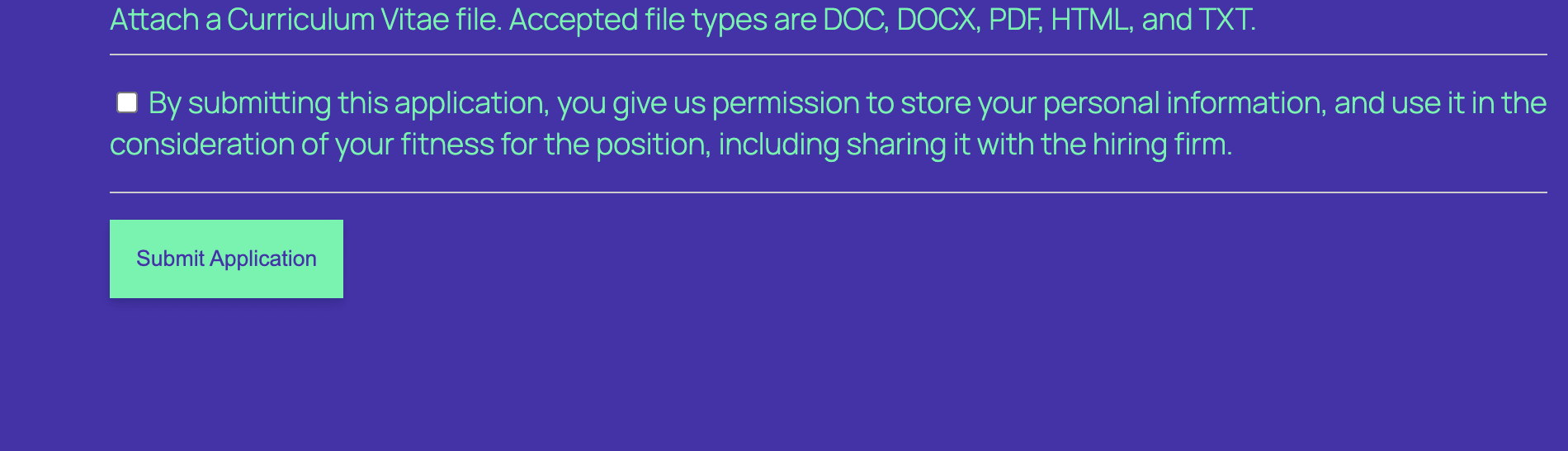 Application Form Block – Matador Jobs Documentation & Support